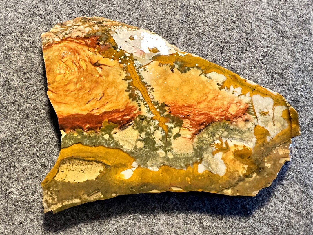 Rocky Butte Picture Jasper, Rough Slice for Lapidary, Stone Specimen ...