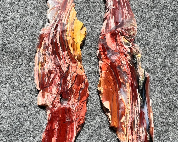 Howardite-royal Flamingo Jasper Slabs, Rough Lapidary Slices, Stone ...