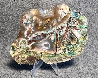 Plasma Agate Slab, Rough Slice for Lapidary, Stone Specimen, Blue ...