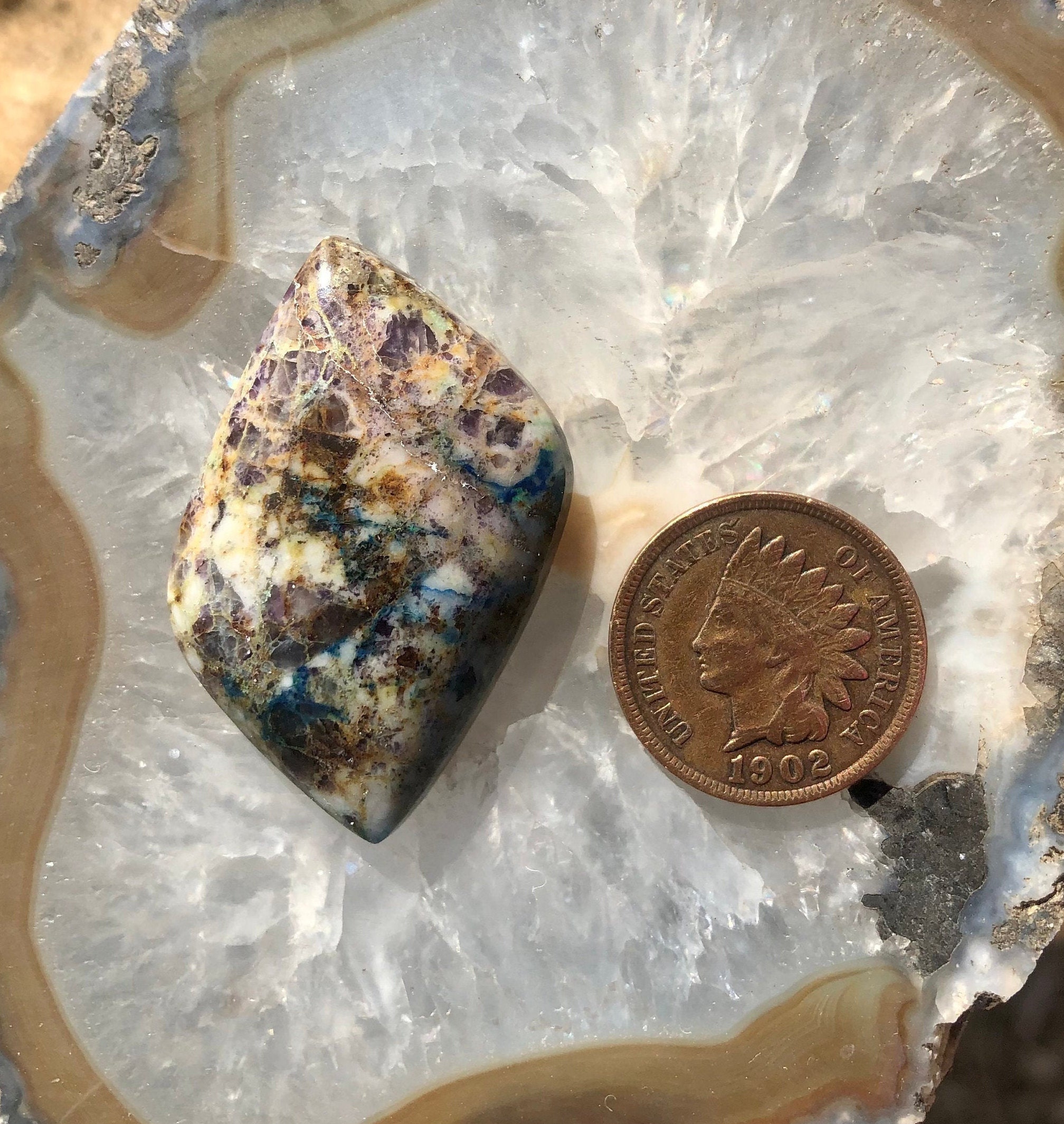 Kaleidoscope Prism Stone Designer Cabochon Purple Blue and - Etsy