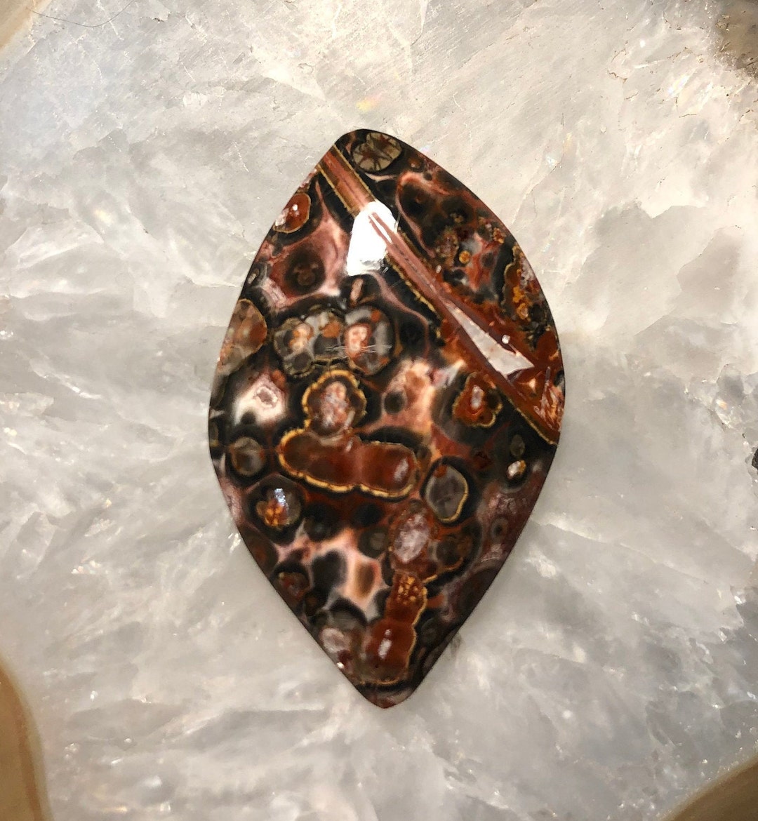 Mexican Leopard Skin Jasper Designer Cabochon, Hand Cut and Polished ...