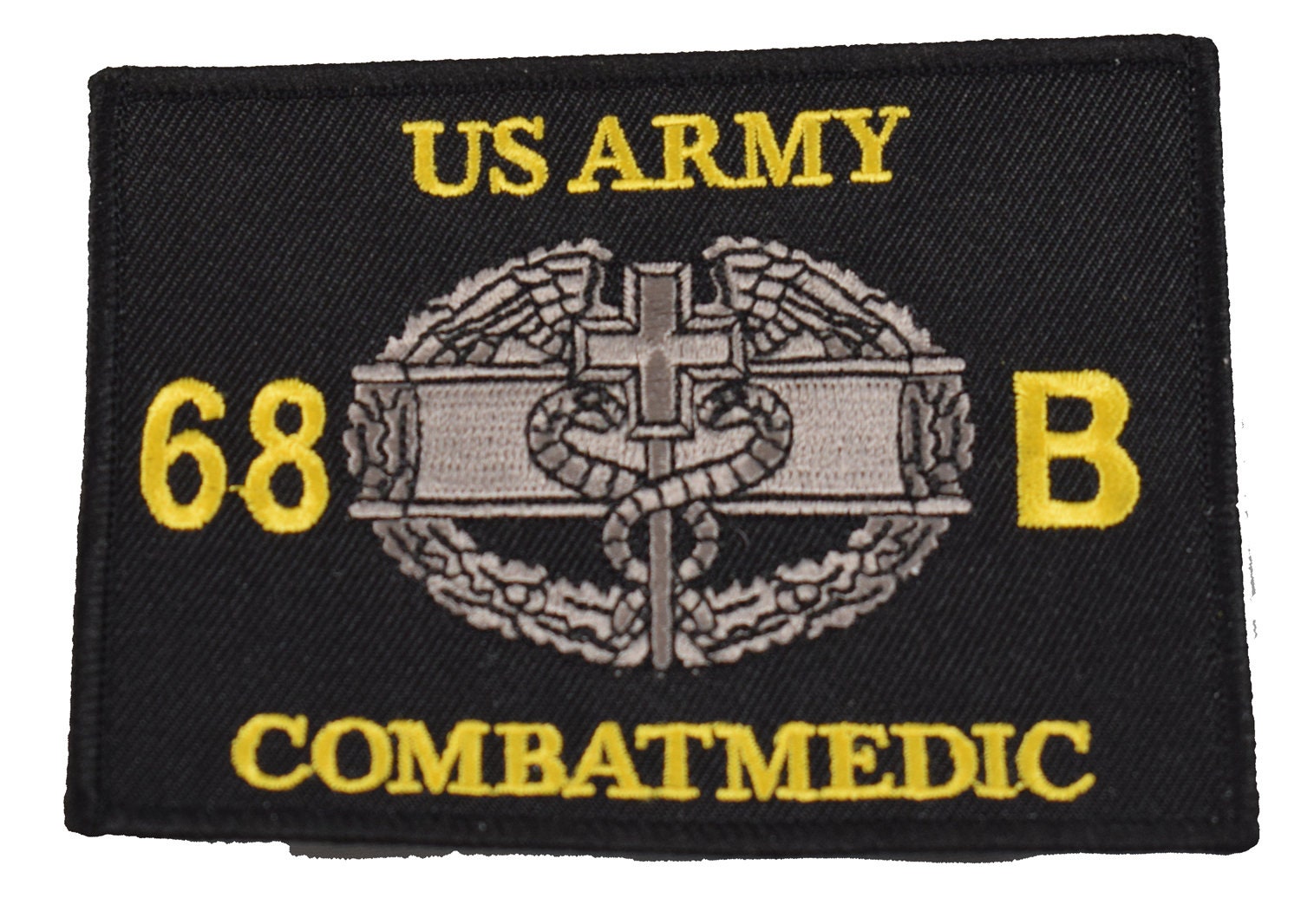 US Army 68B Combat Medic Patch Plata y Oro sobre Fondo Negro | Etsy