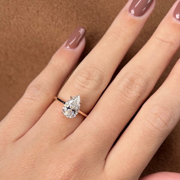 Pear Engagement Ring - Etsy