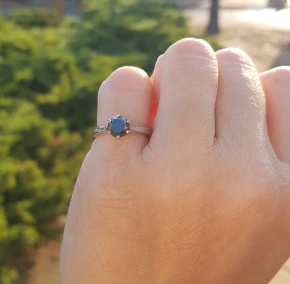 1 carat black diamond engagement ring store