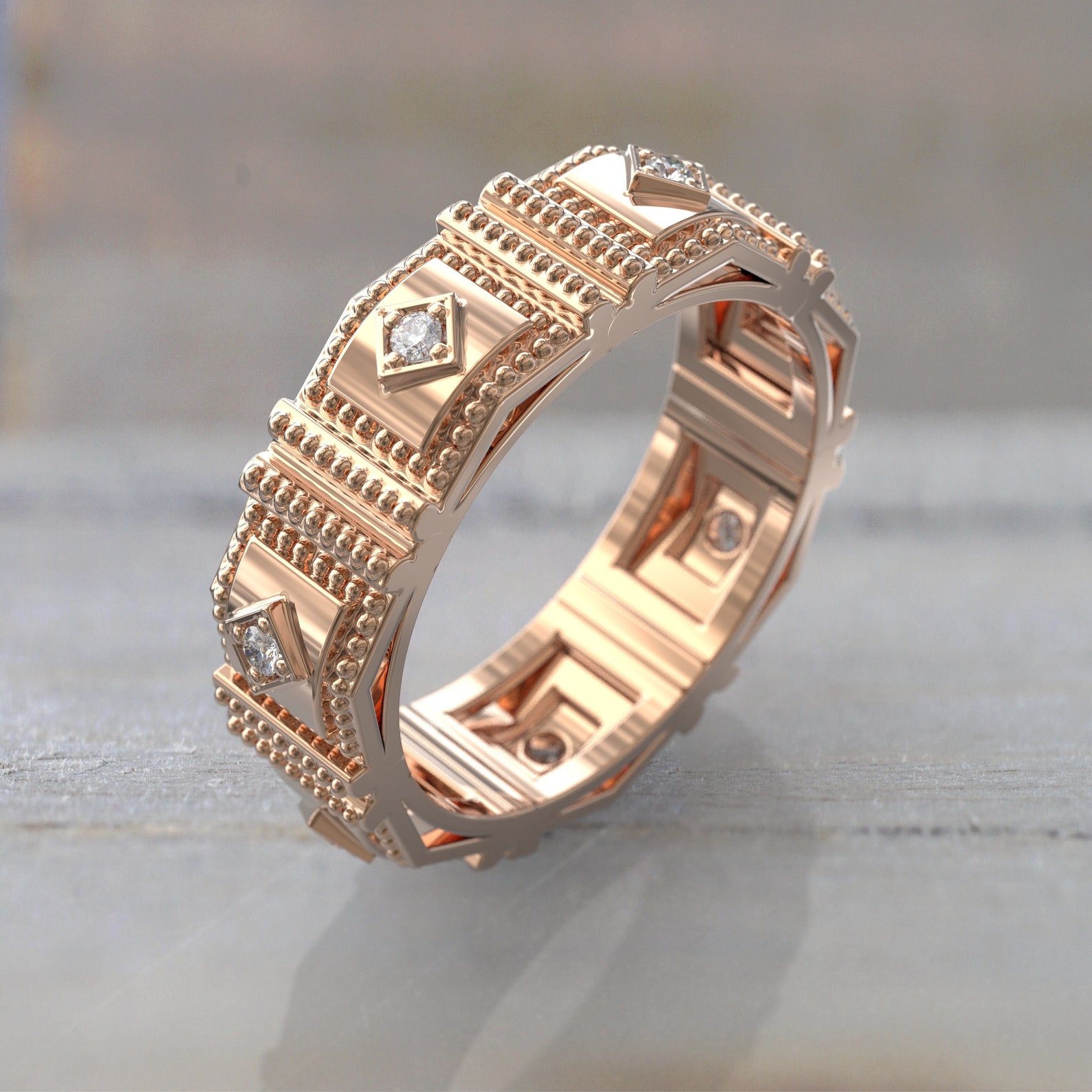 Seven Stone Diamond Band 6 Mm Wedding Band Full Eternity Ring | Etsy