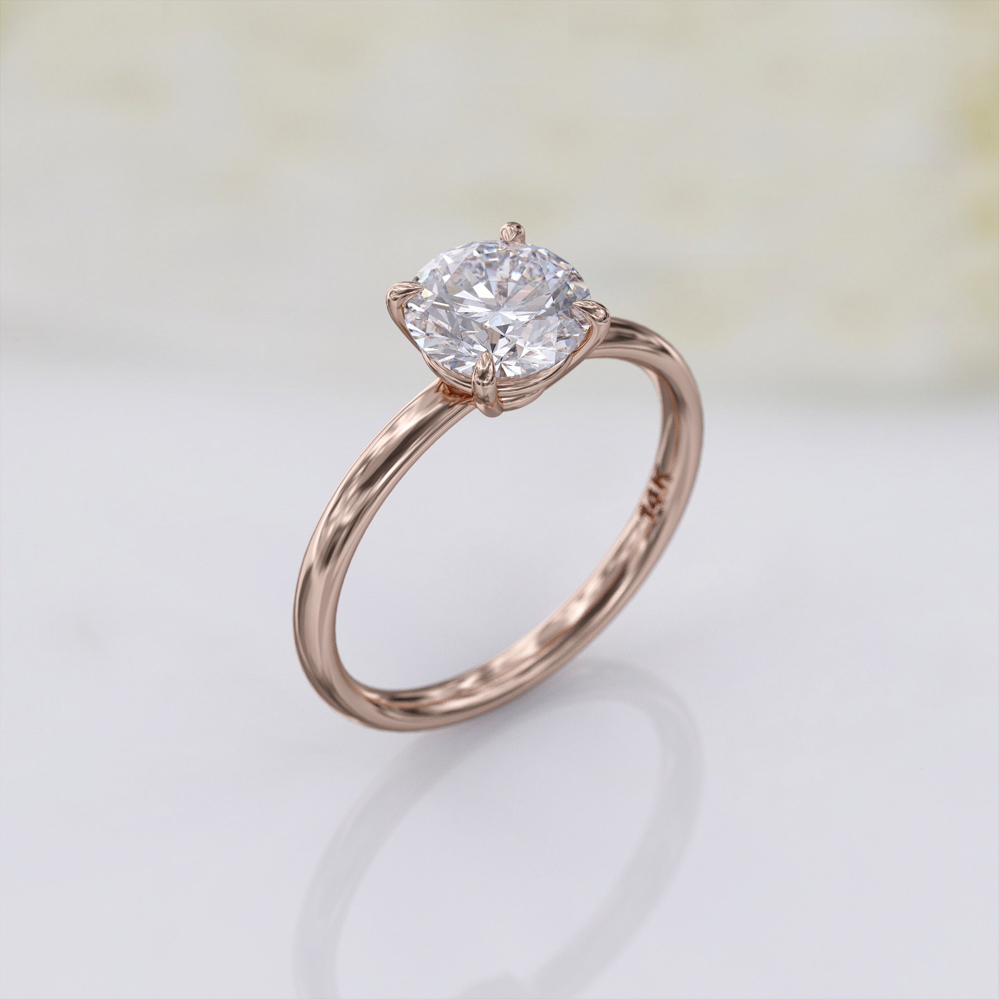 Low-profile 1.5ct Round Solitaire Ring – IGI Certified Lab-grown ...