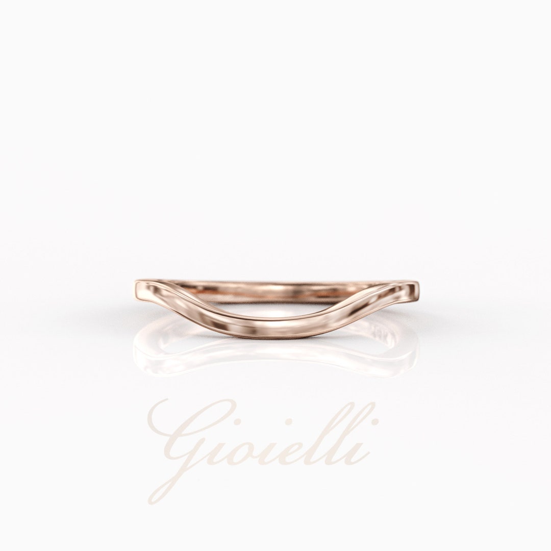 Curved Wedding Band, Stacking Ring, Matching Weding Bands for Women - Etsy