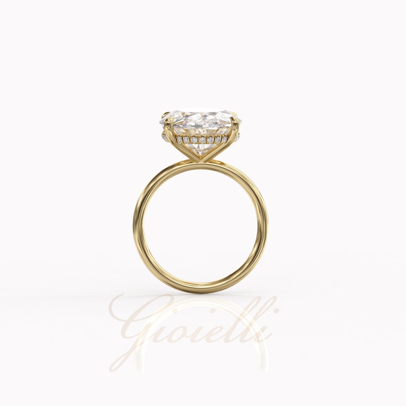 Hidden Halo Moissanite Engagement Ring 7 5ct Oval 12x16mm Etsy