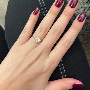 1 CT Hidden Halo Diamond Engagement Ring, Lab Diamond IGI CERTIFIED ...