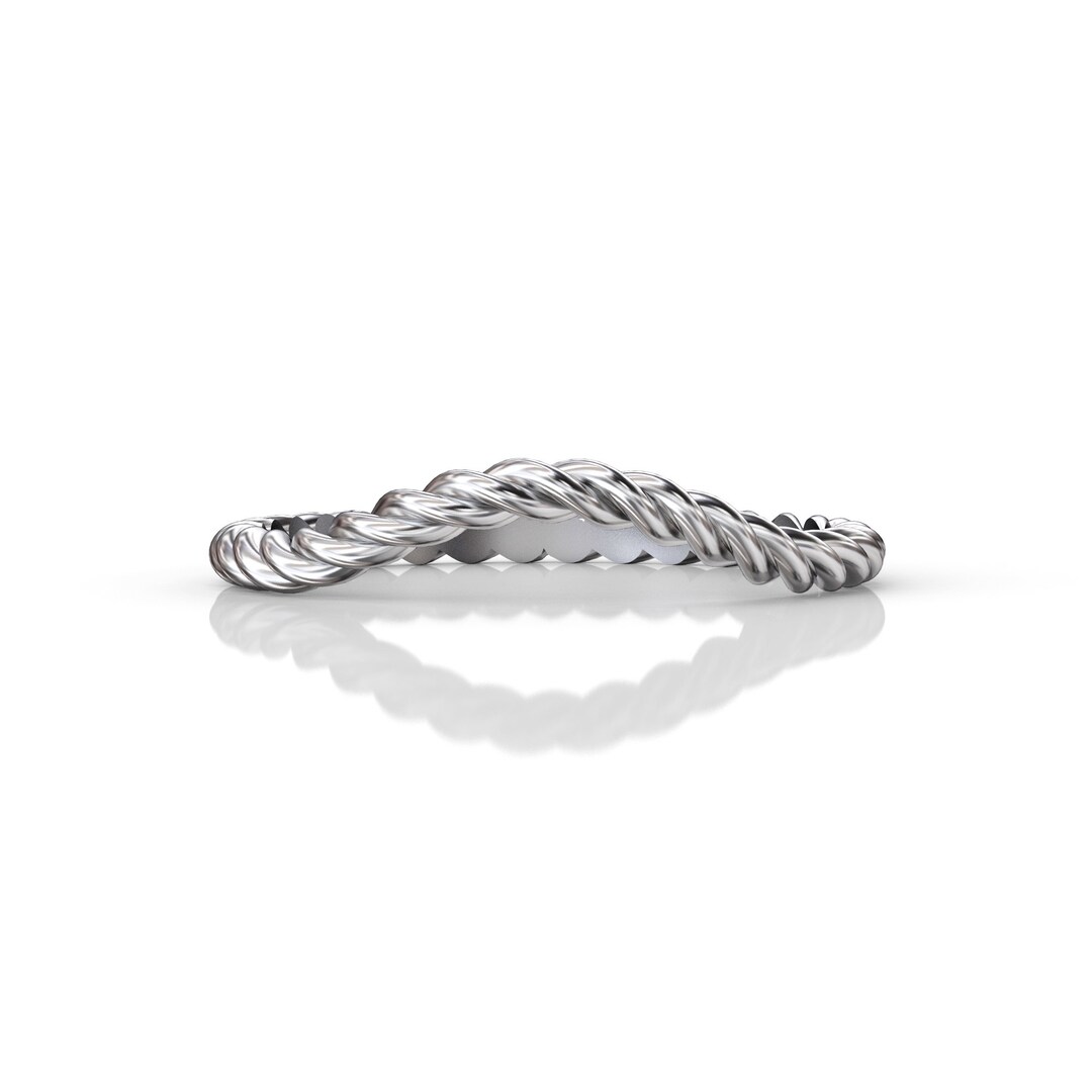 Curved Wedding Band Stacking Ring Matching Wedding Band Stackable Ring ...