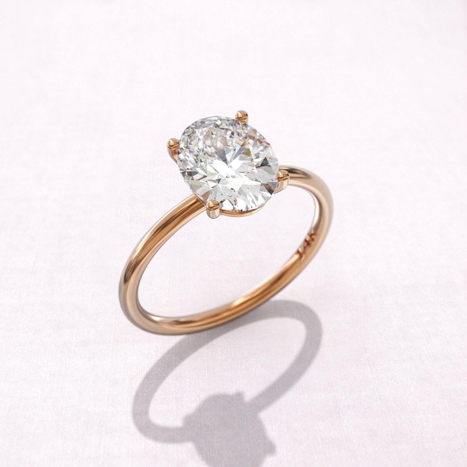 Oval Solitaire Moissanite Engagement Ring 2 Carat Moissanite - Etsy