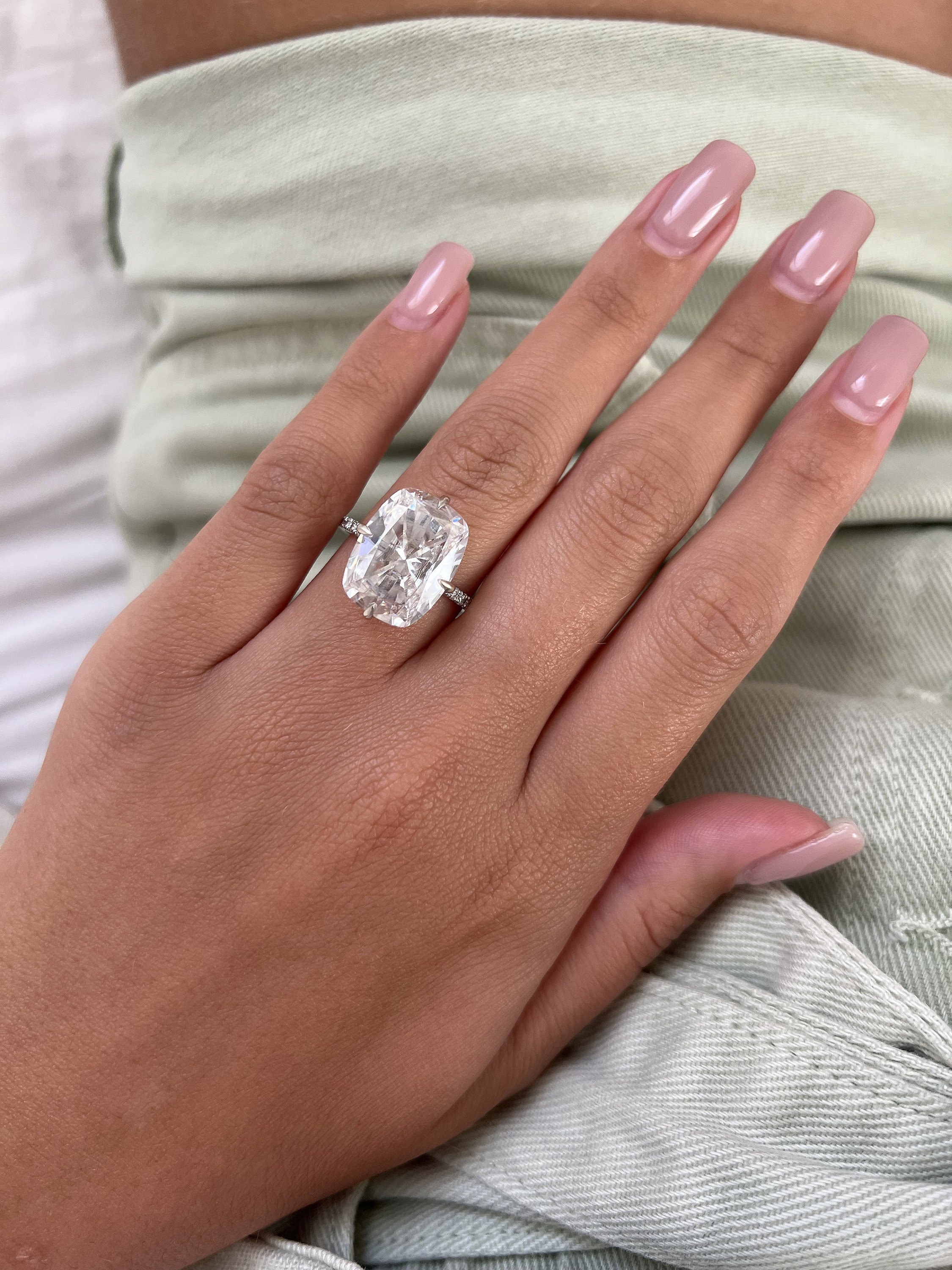 Cushion Cut Moissanite Engagement Rings