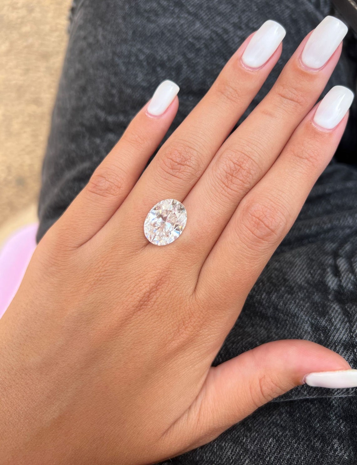 Hidden Halo Moissanite Engagement Ring 7 5ct Oval 12x16mm Etsy
