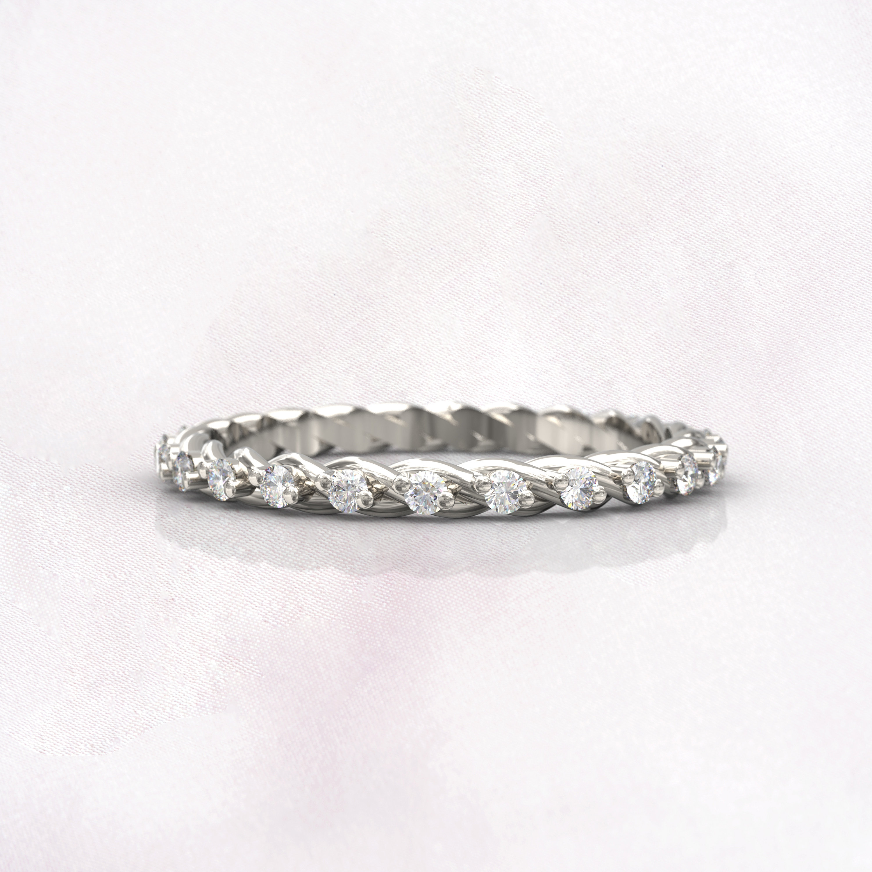 Wedding Bands Women Full Eternity Ring Anniversary Gift Art Deco Bridal ...