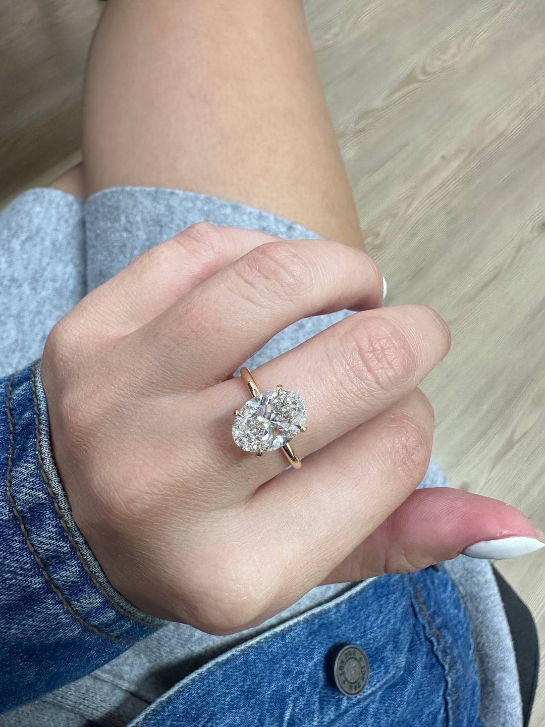 3ct Oval Solitaire IGI Certified Lab Grown Diamond Ring in Platinum,14k ...