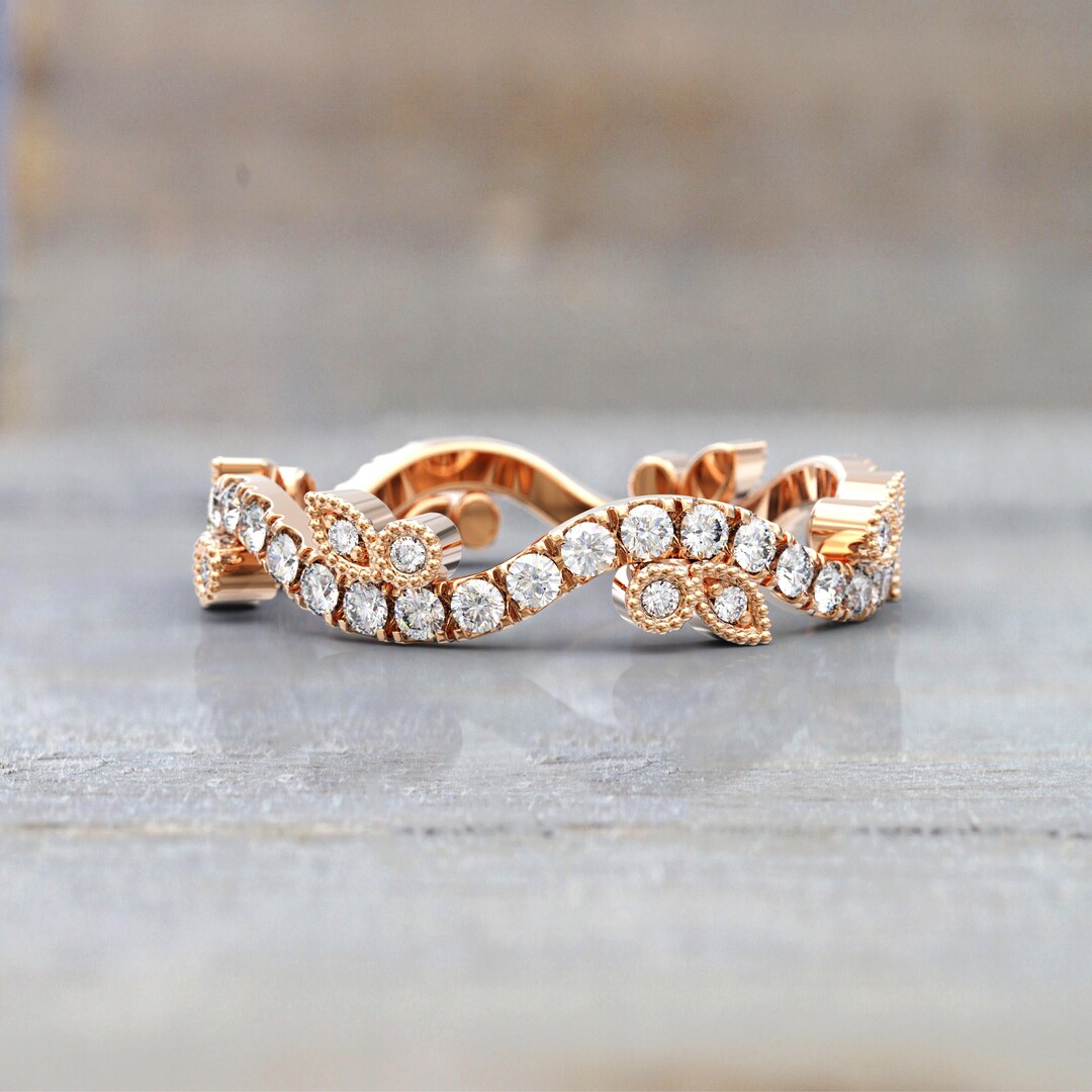 Vine Diamond Wedding Ring Wedding Bands Women Eternity Ring - Etsy