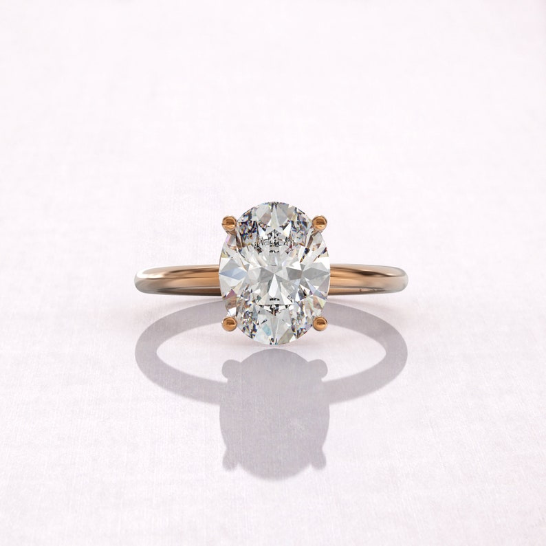 Oval Solitaire Moissanite Engagement Ring 2 Carat Moissanite - Etsy