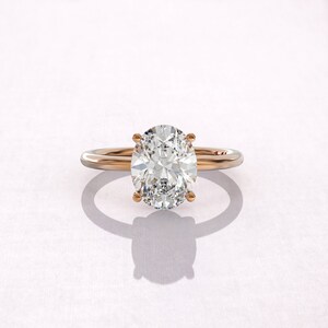 Oval Solitaire Moissanite Engagement Ring 2 Carat Moissanite - Etsy
