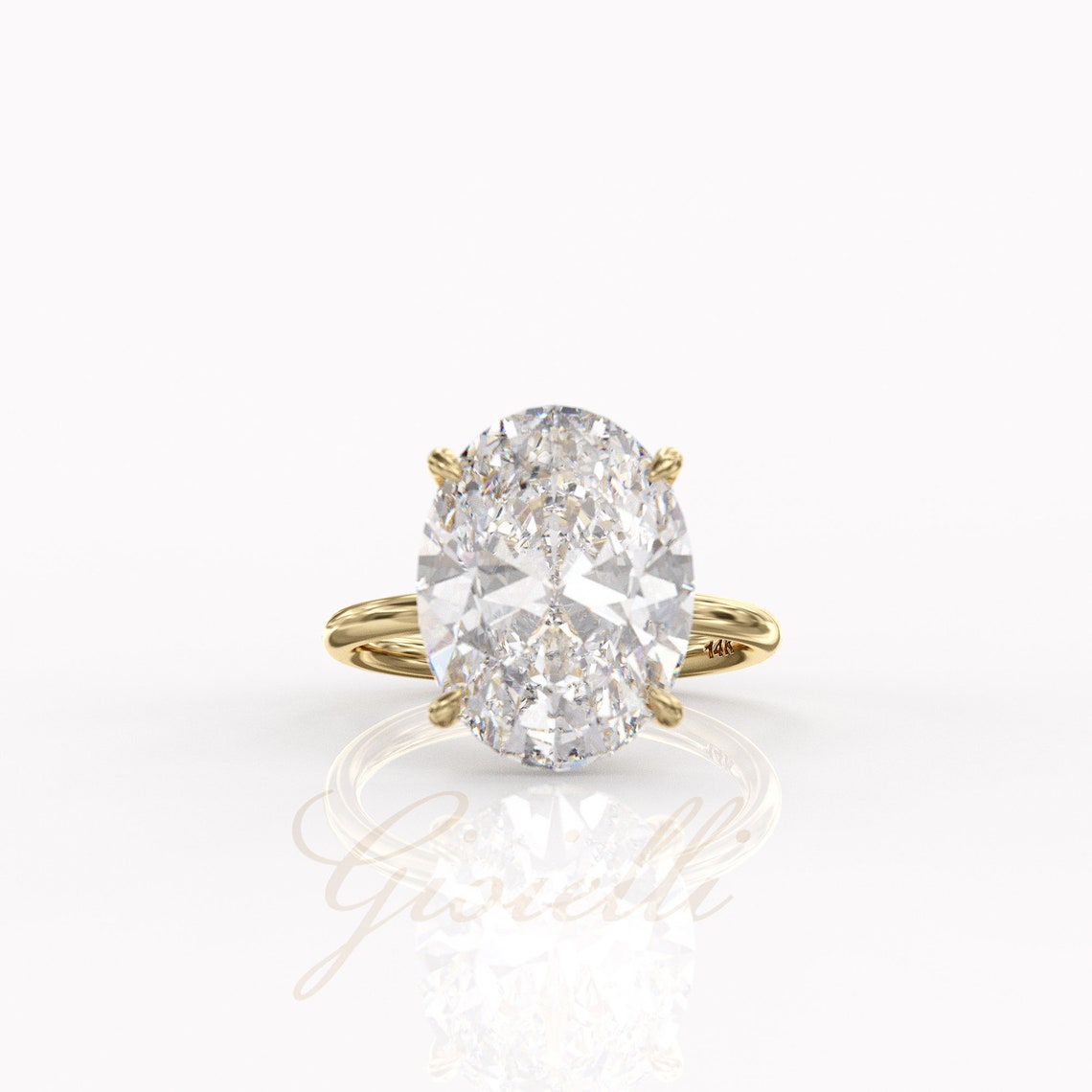 Hidden Halo Moissanite Engagement Ring 7 5ct Oval 12x16mm Etsy