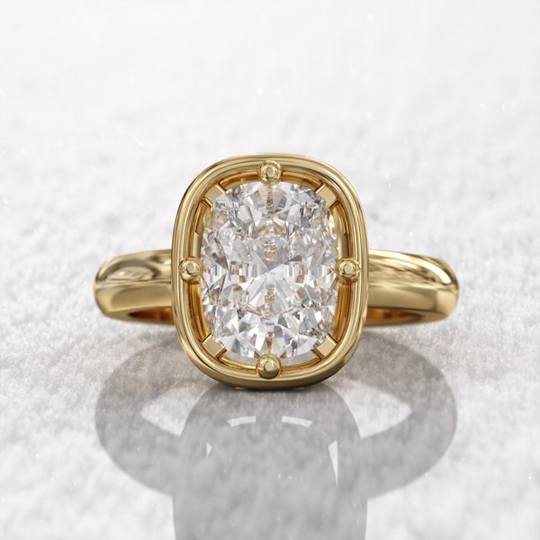 Cushion Bezel Ring - Etsy