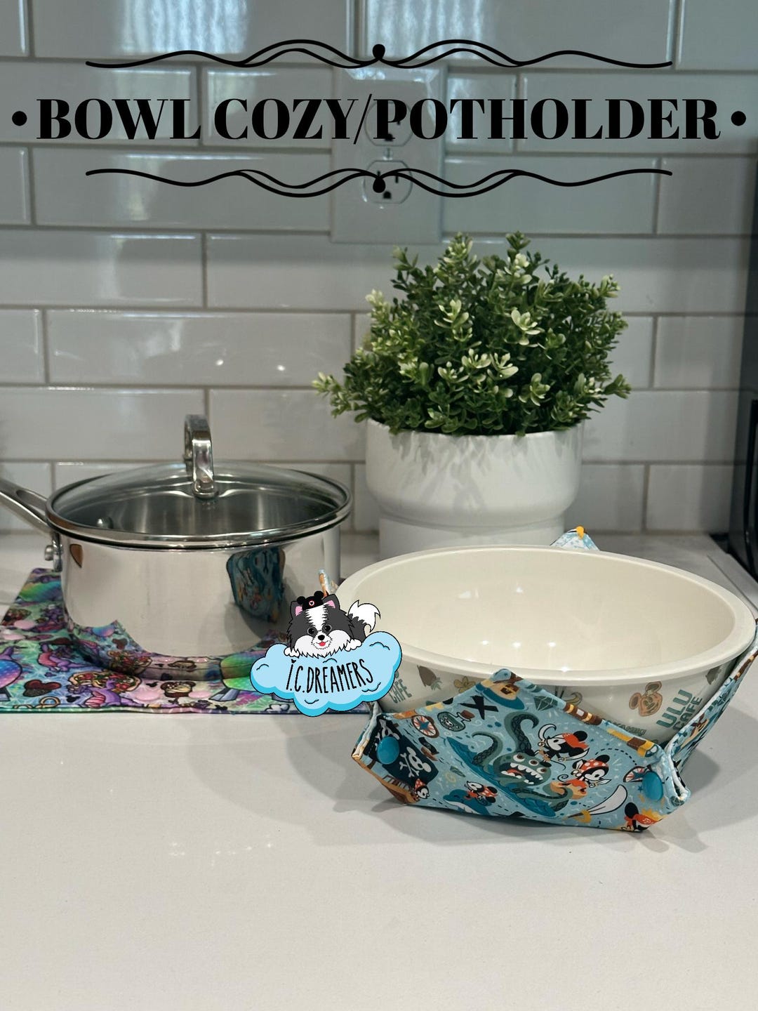 Bowl Cozy / Pot Holder: Insulated, Machine Washable (9.5" X 9.5") - Etsy