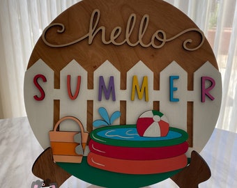 Hello Summer Watermelon Metal Wreath Sign Available in - Etsy