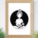 Alien Friend Art Print, Outer Space Wall Decor, Cosmic Illustration ...