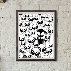 Alien Art Print Extraterrestrial Wall Art Aliens Poster | Etsy