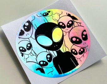 Space Alien Arm Wrestling Sticker Astronaut Sticker Funny - Etsy