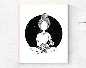 Cosmic Line Drawing - Etsy