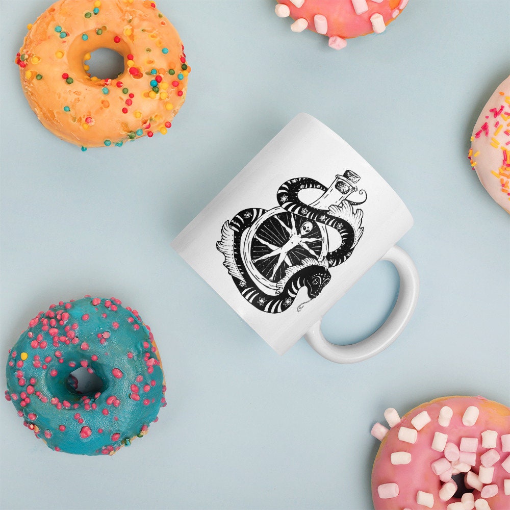 Alien Alchemy Mug, Fun Ufo Coffee Cup, Cosmic Aliens Tea Mug, ET Outer ...