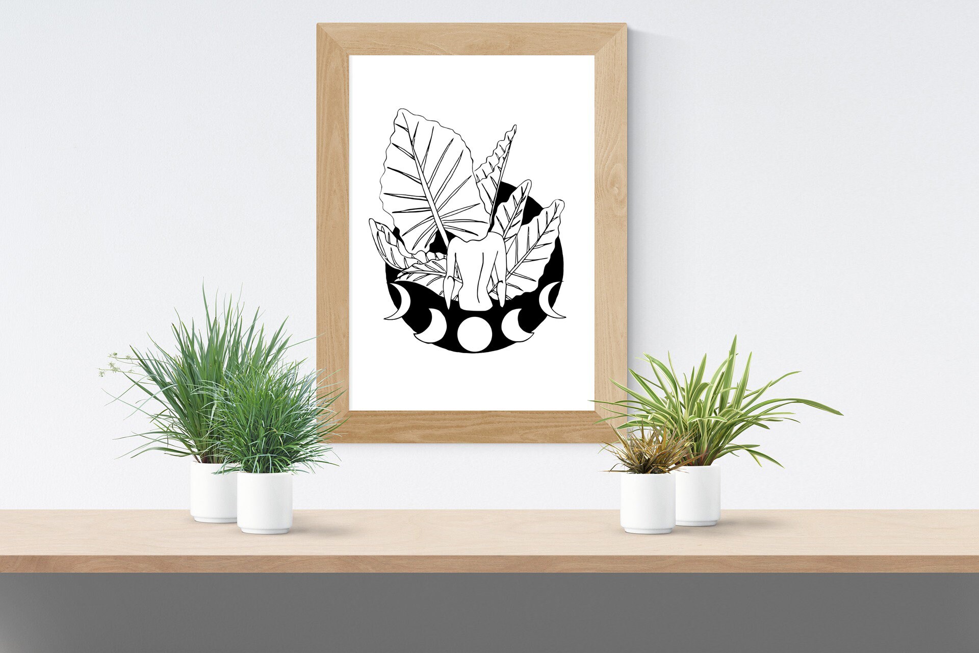 Mother Earth Art Print Moon Phases Poster Full Moon Wall - Etsy