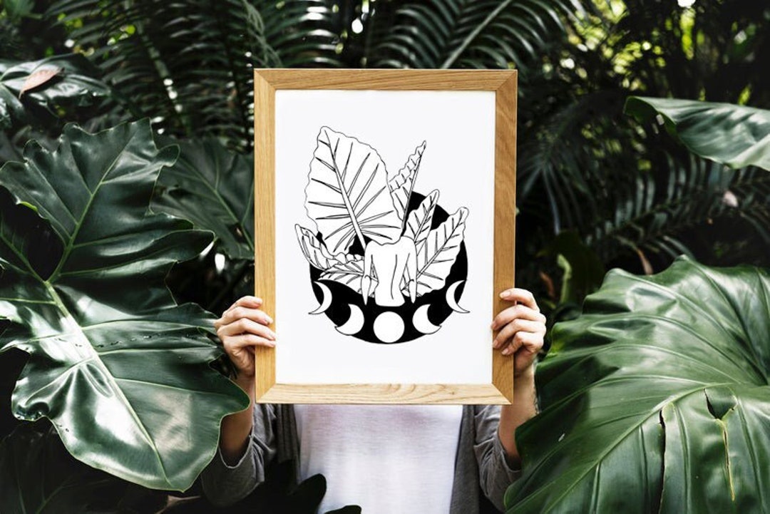 Mother Earth Art Print, Moon Phases Poster, Full Moon Wall Decor ...