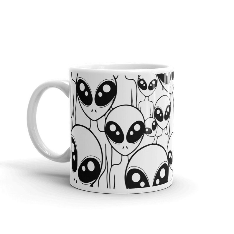 Alien White Glossy Mug Fun Ufo Coffee Cup Cosmic Aliens Tea - Etsy