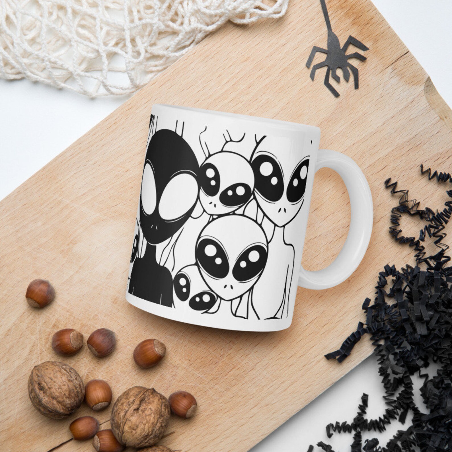 Alien White Glossy Mug Fun Ufo Coffee Cup Cosmic Aliens Tea - Etsy