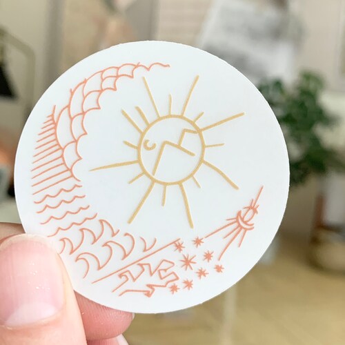 Artsy Stickers Sun and Moon Boho Sticker Clear Boho Sticker - Etsy