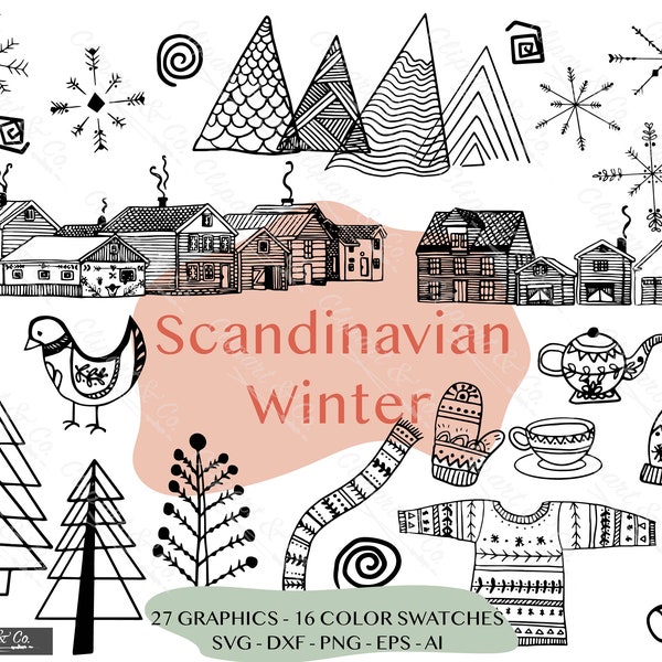 Scandinavian Clipart - Etsy