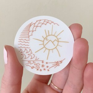 Artsy Stickers, Sun and Moon Boho Sticker, Clear Boho Sticker, Desert ...