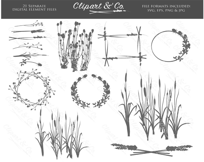 Boho Floral SVG - Botanical SVG - Ranch Svg - Cattail SVG - Digital ...