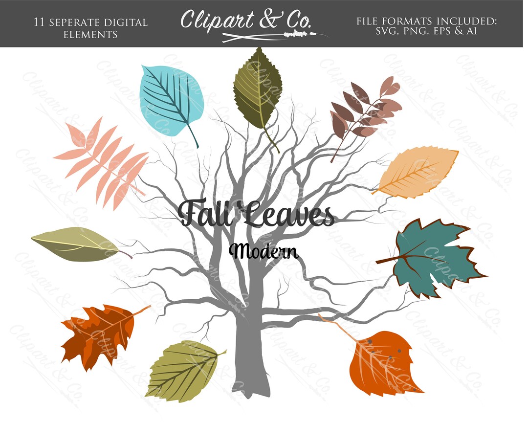 SVG Autumn Clipart Fall Leaves Clipart Design Elements, Vector Images ...
