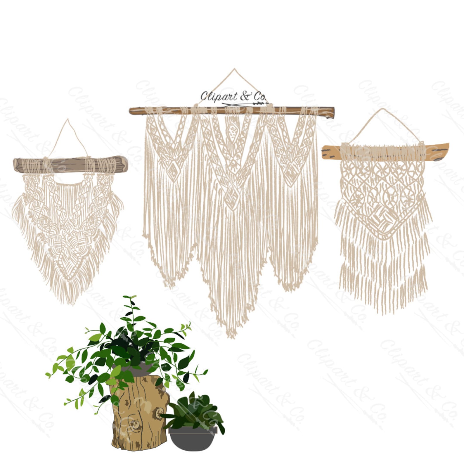 Wedding Clipart Macrame Clipart Boho Clipart Macrame SVG - Etsy Hong Kong