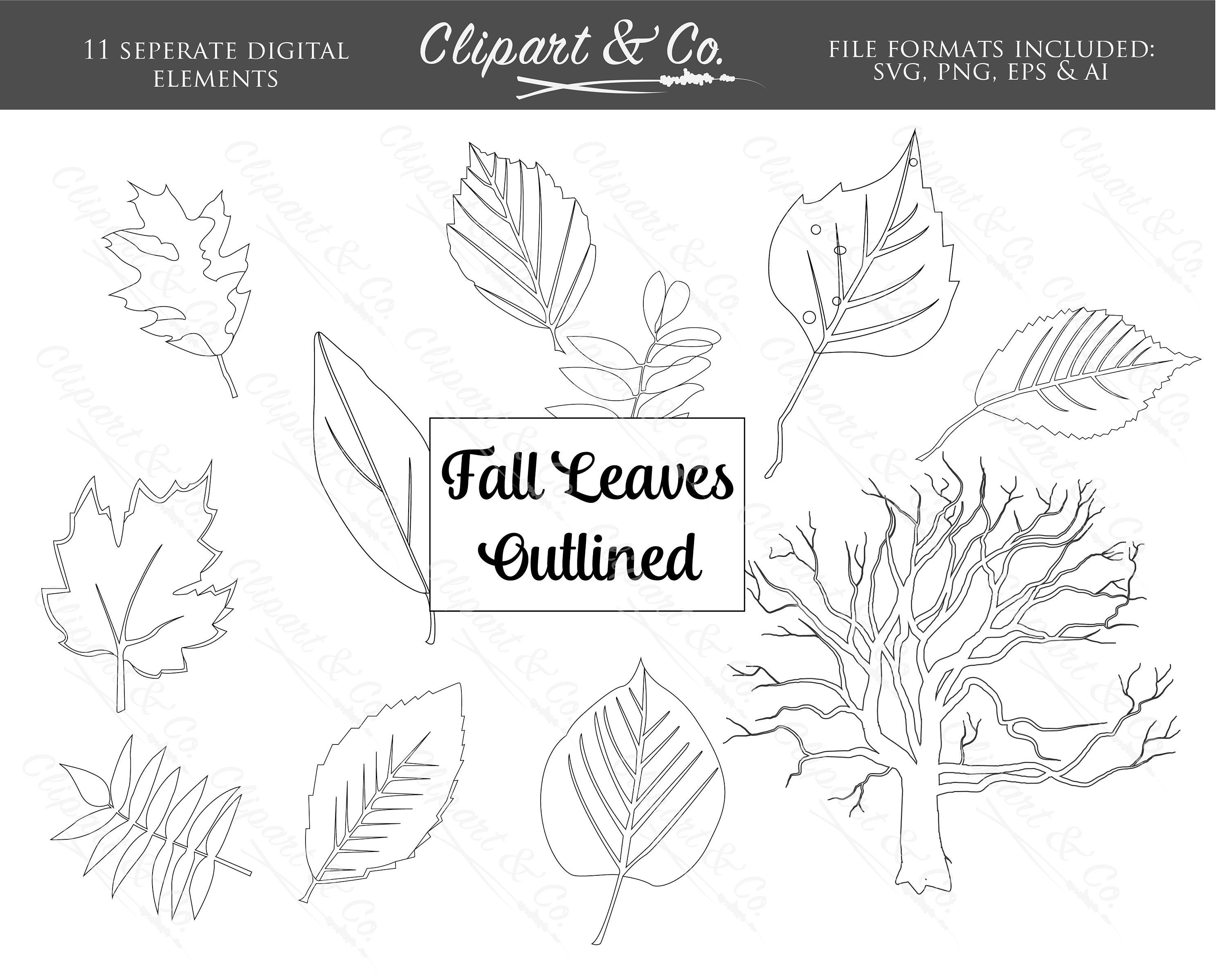 Fall Leaves Clip Art Free Black And White