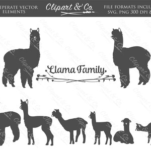 Llama Alpaca Clip Art, Animal SVG Clipart 30 Vector Images, Cactus Clip ...