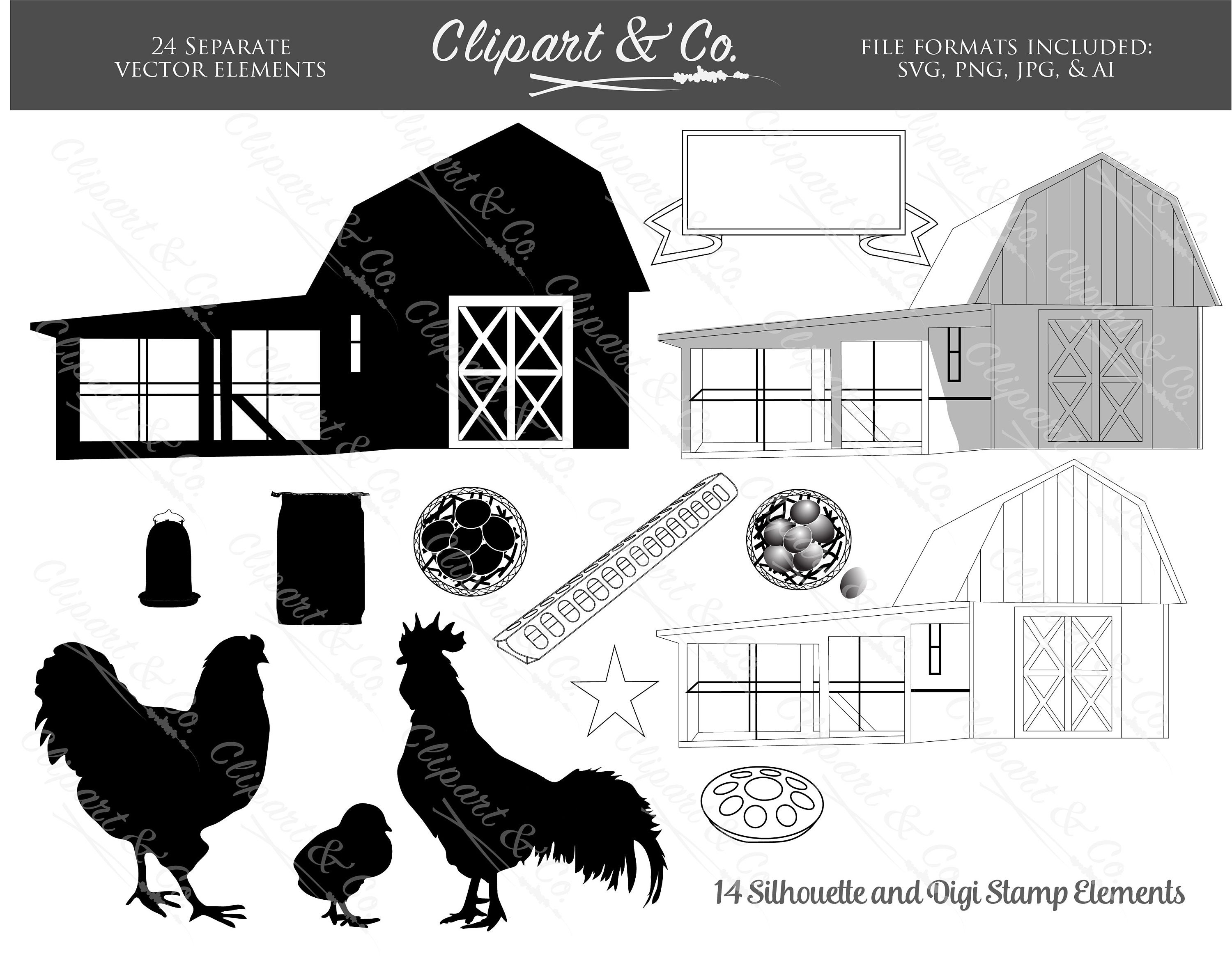 Chicken SVG - Chicken Clipart - Barn Clipart - Vector Images - Clipart ...