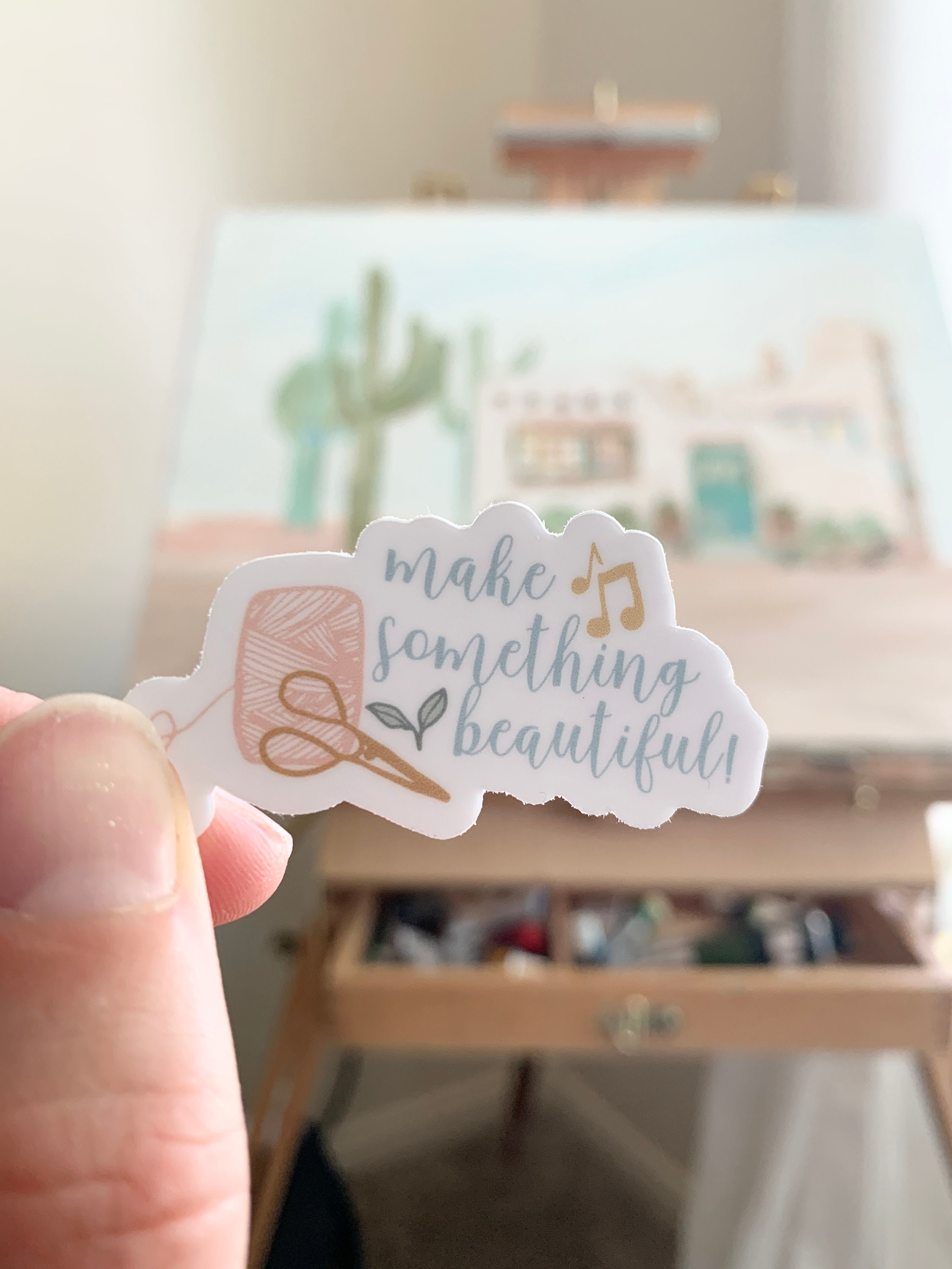 Artsy Stickers, Make Something Beautiful Sticker, Removable Stickers ...