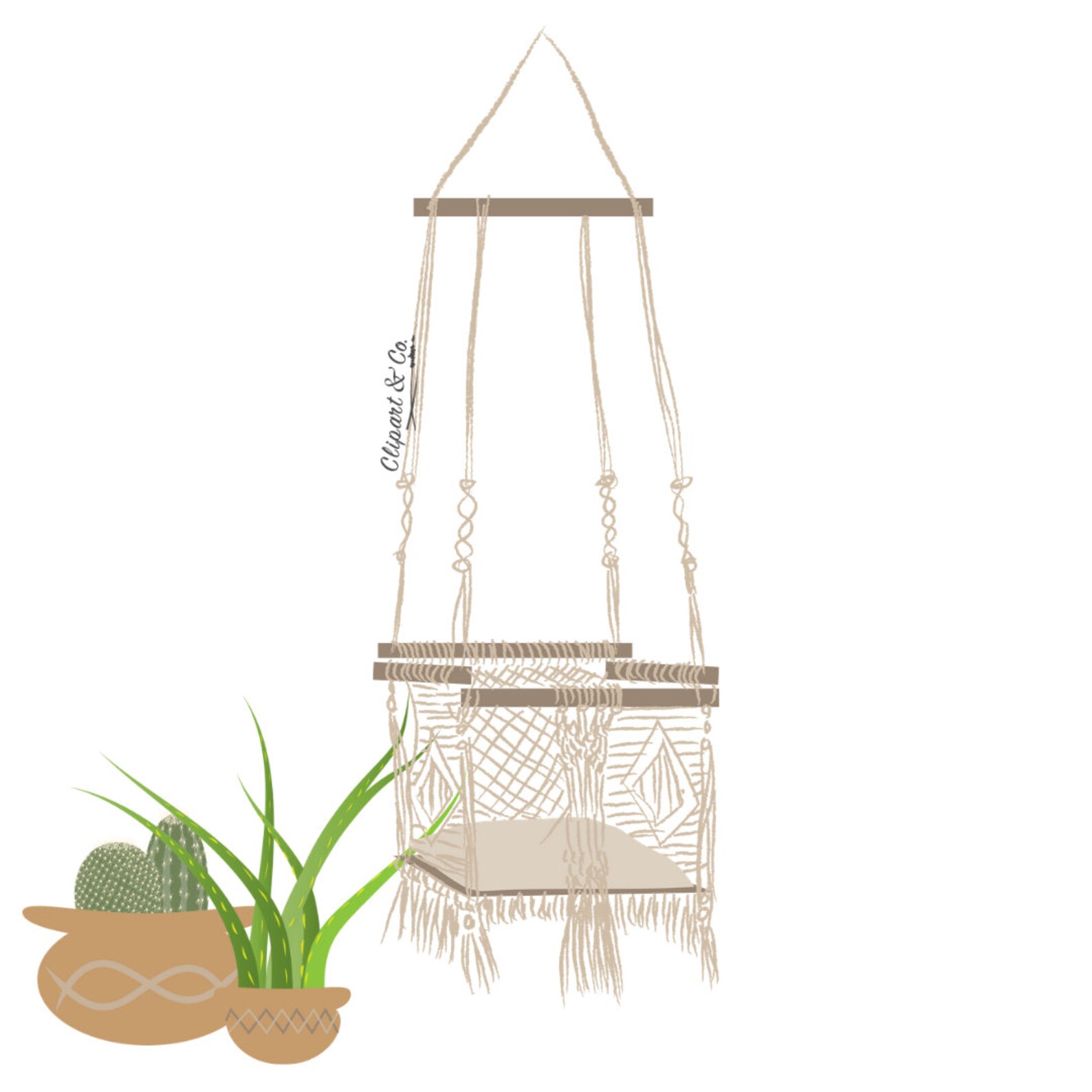 Macrame Vector - Boho Clipart - Macrame Patterns - Vector Images ...