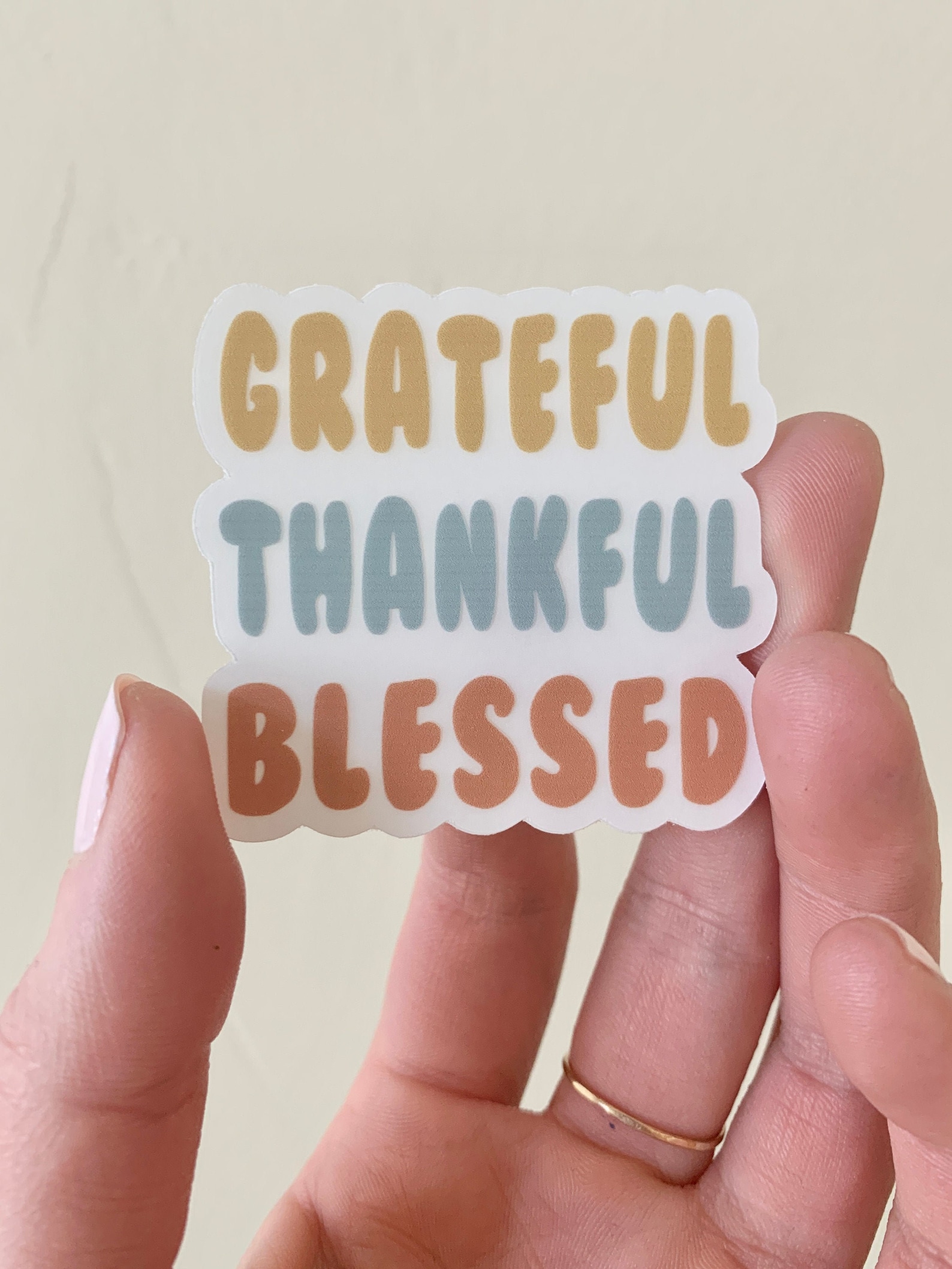 Grateful Thankful Blessed Sticker, Inspirational Quote Stickers ...