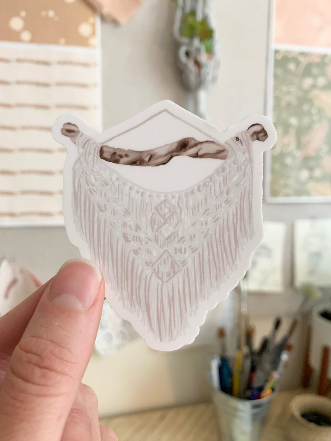 Macrame Sticker - Boho Stickers Waterproof - Macrame Stickers - Macrame ...