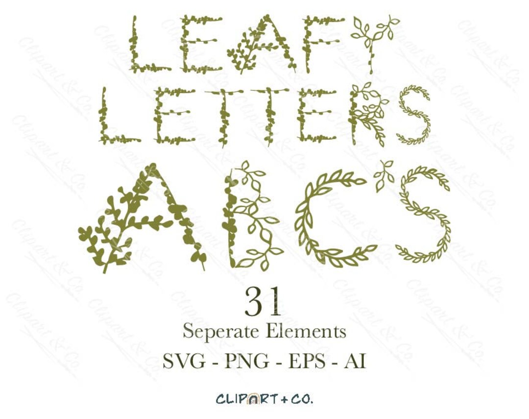 Botanical Letters SVG - Leafy Letters SVG - Greenery Alphabet ...