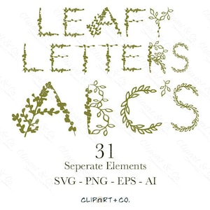 Botanical Letters SVG - Leafy Letters SVG - Greenery Alphabet ...